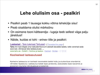 Ria Presentatsioon Hendrek Kraavi | PDF