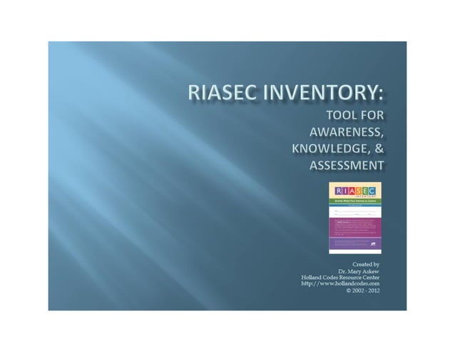 RIASEC Easy-to-Use Inventory | PDF