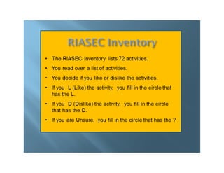 RIASEC Easy-to-Use Inventory | PDF