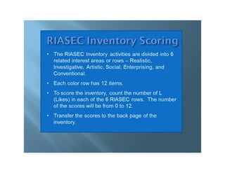 RIASEC Easy-to-Use Inventory | PDF