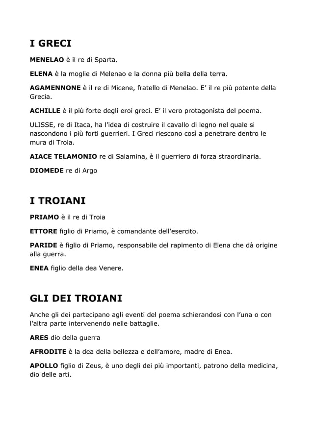 Riassunto iliade | PDF