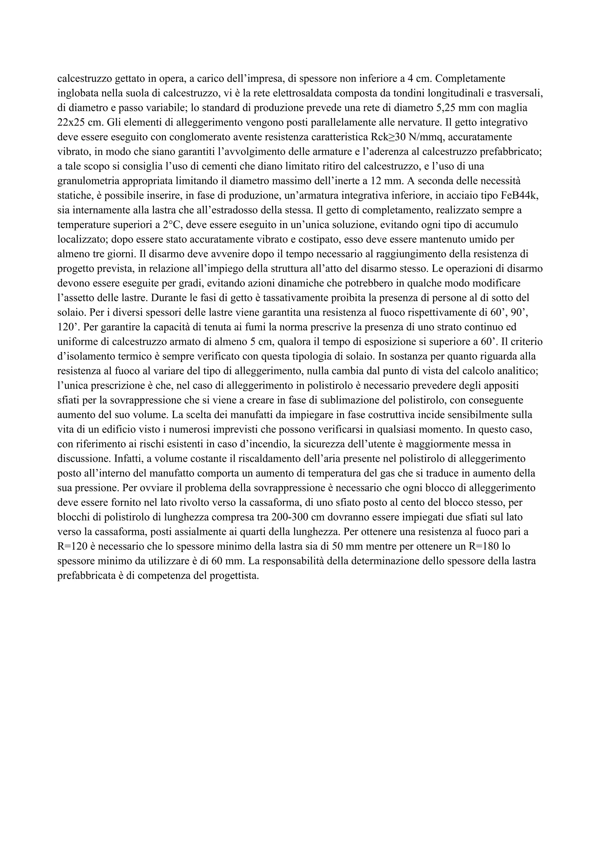 Riassunto solaio predalles | DOC