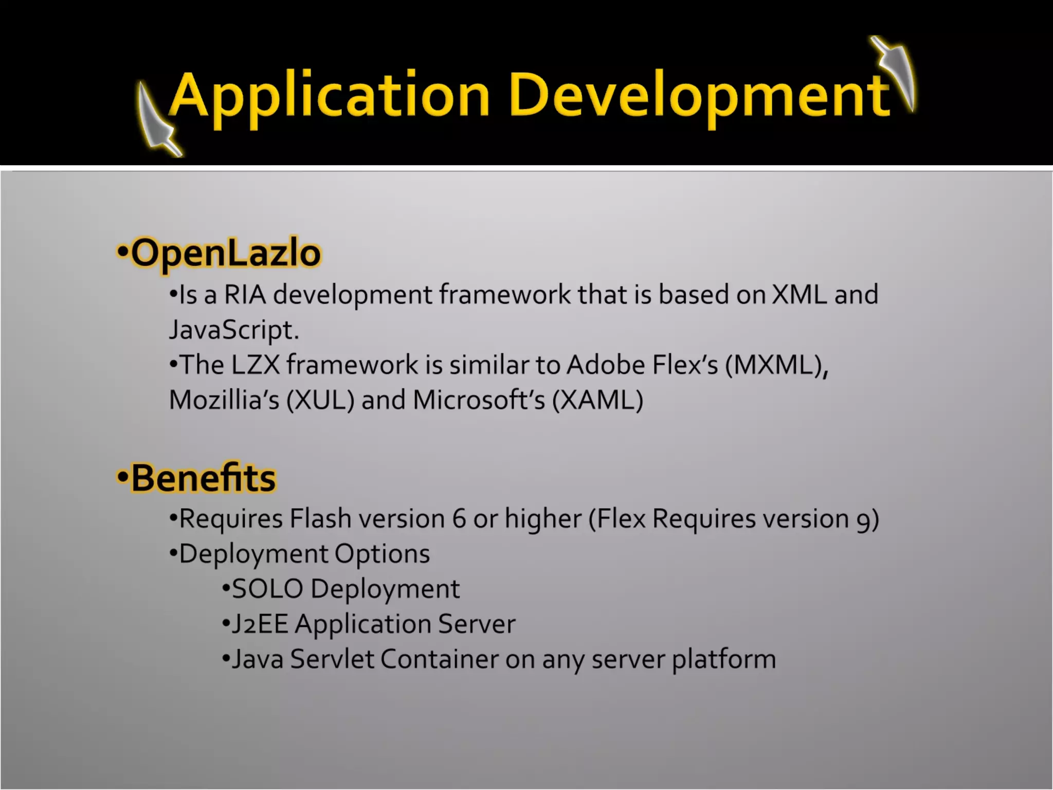 Rich Internet Applications Using OpenLazlo | PPT