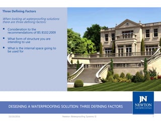 Structural Waterproofing Design Strategies to BS 8102:2009 | PPT