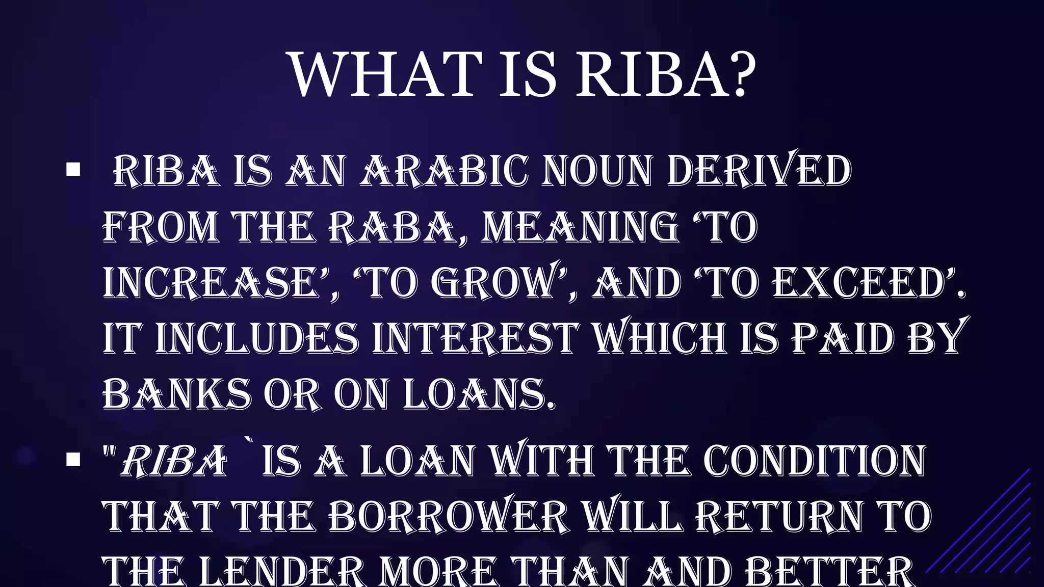 Riba and its causes | PPTX