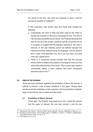 Riba and its prohibition | PDF