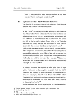 Riba and its prohibition | PDF