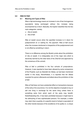 Riba and its prohibition | PDF
