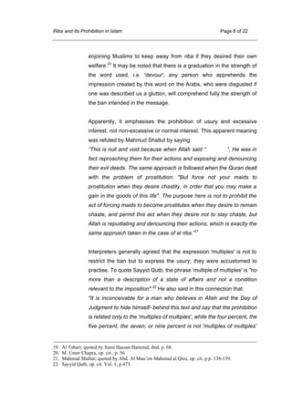 Riba and its prohibition | PDF