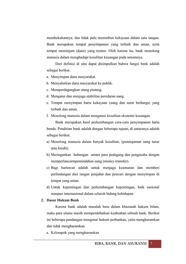 Riba bank dan asuransi | PDF