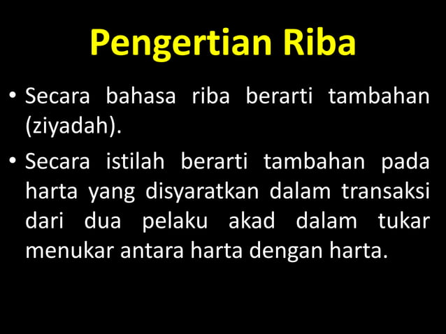 Riba Dalam Pandangan Syari'ah Islam | PPSX