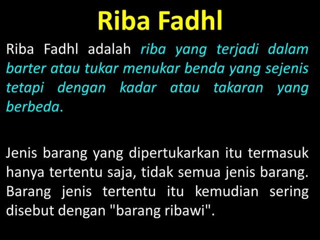 Riba Dalam Pandangan Syari'ah Islam | PPSX