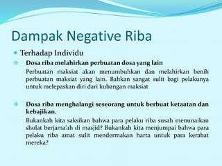 Riba dalam perspektif islam | PPT
