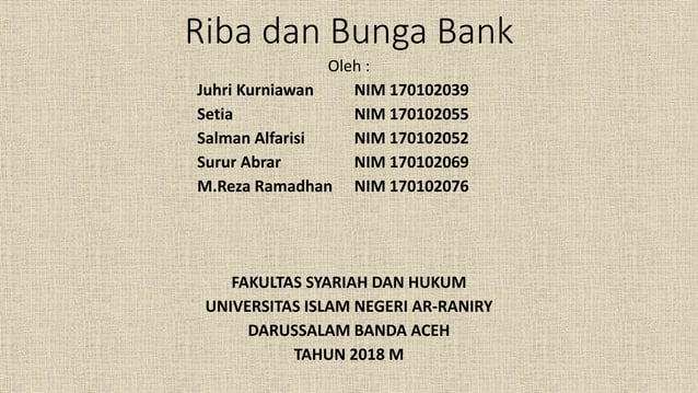 Riba dan bunga bank | PPTX