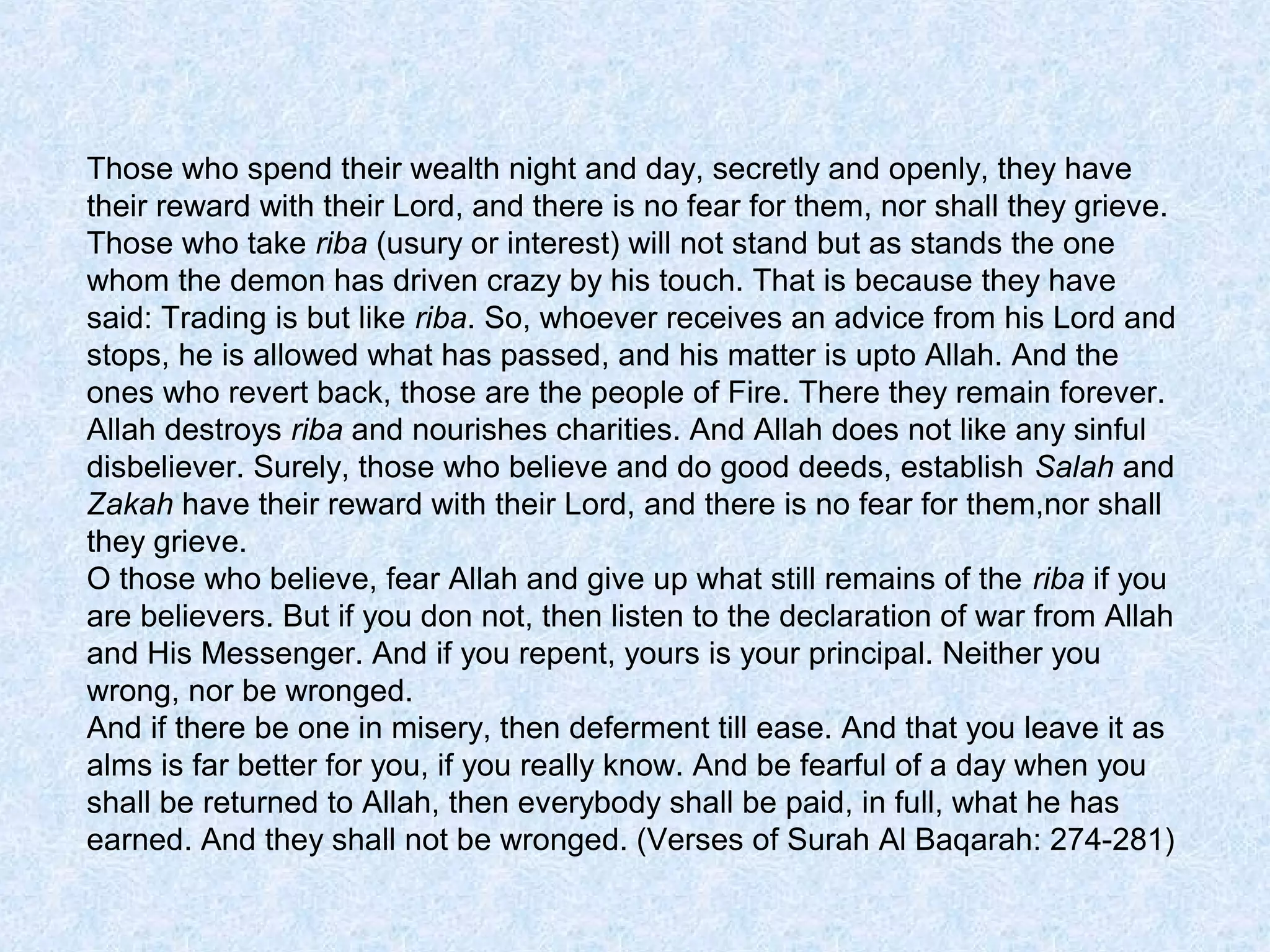 Riba, gharar and qimar | PPT