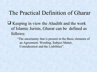 Riba, gharar and qimar | PPT