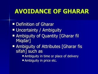 Riba Gharar Islamic Finance | PPT