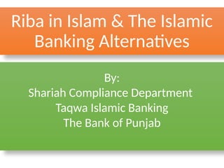 What is Riba, Qimar and Gharar and their importance according to ...