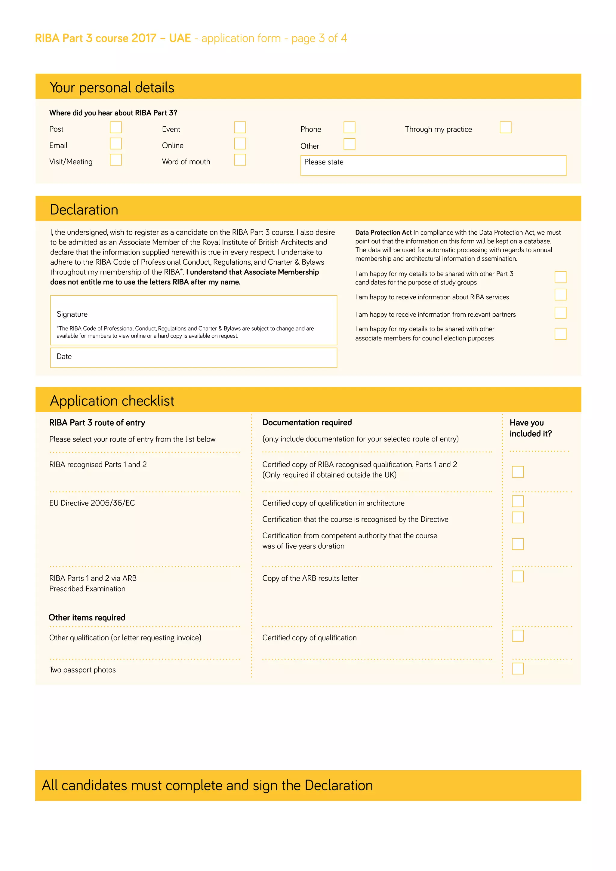Riba part 3 application form 2017 uae | PDF
