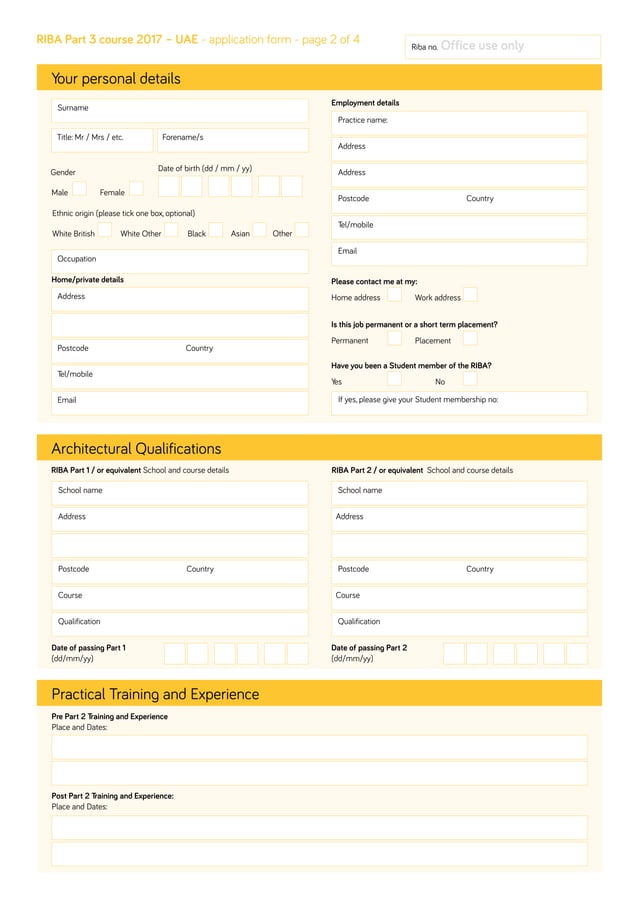 Riba part 3 application form 2017 uae | PDF