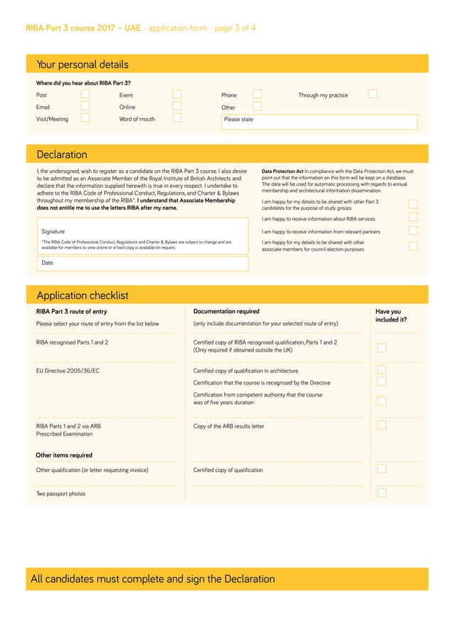 Riba part 3 application form 2017 uae | PDF