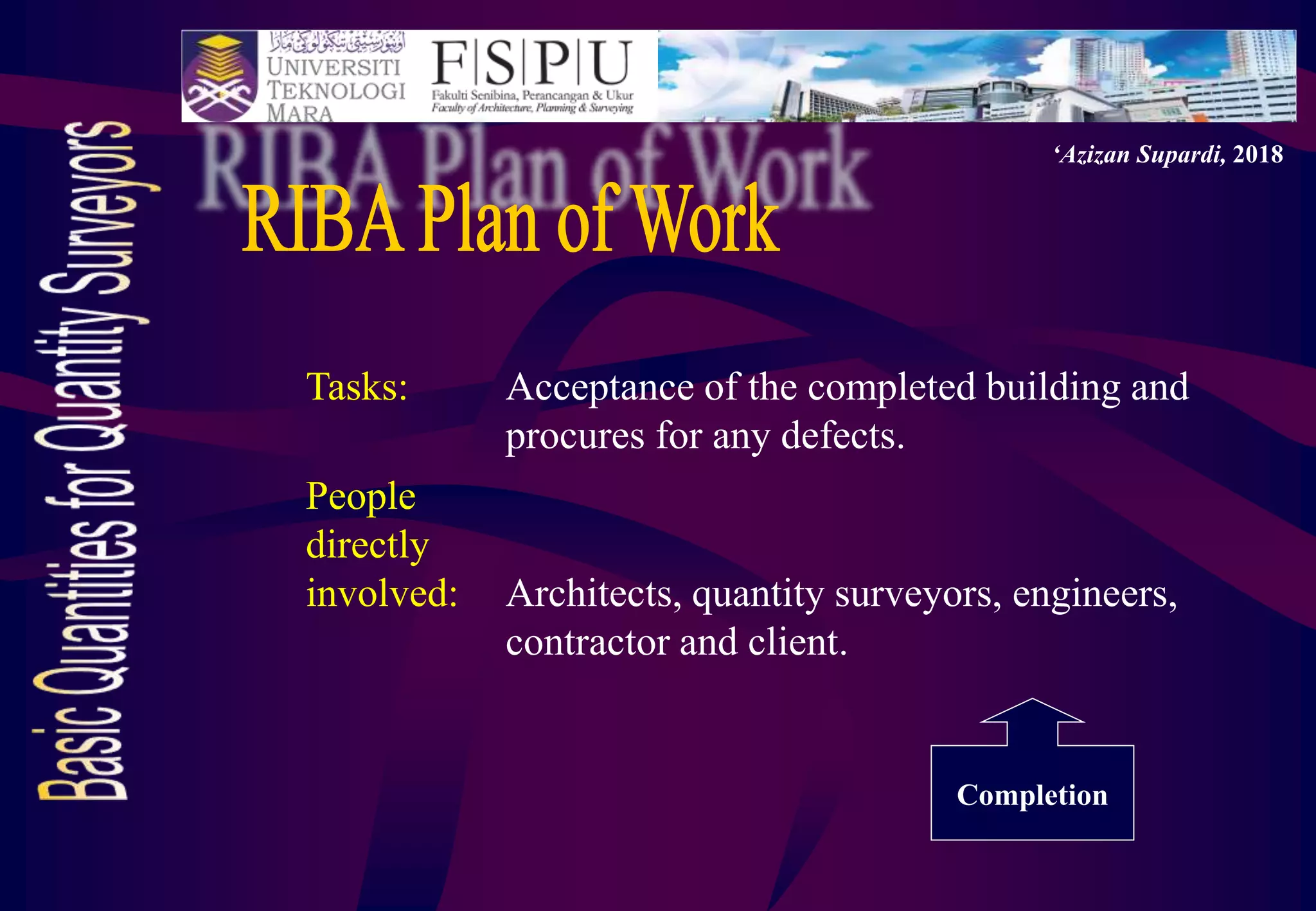 Traditional RIBA Plan of Work | PPTX