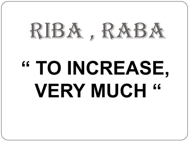 Riba , Raba | PPT