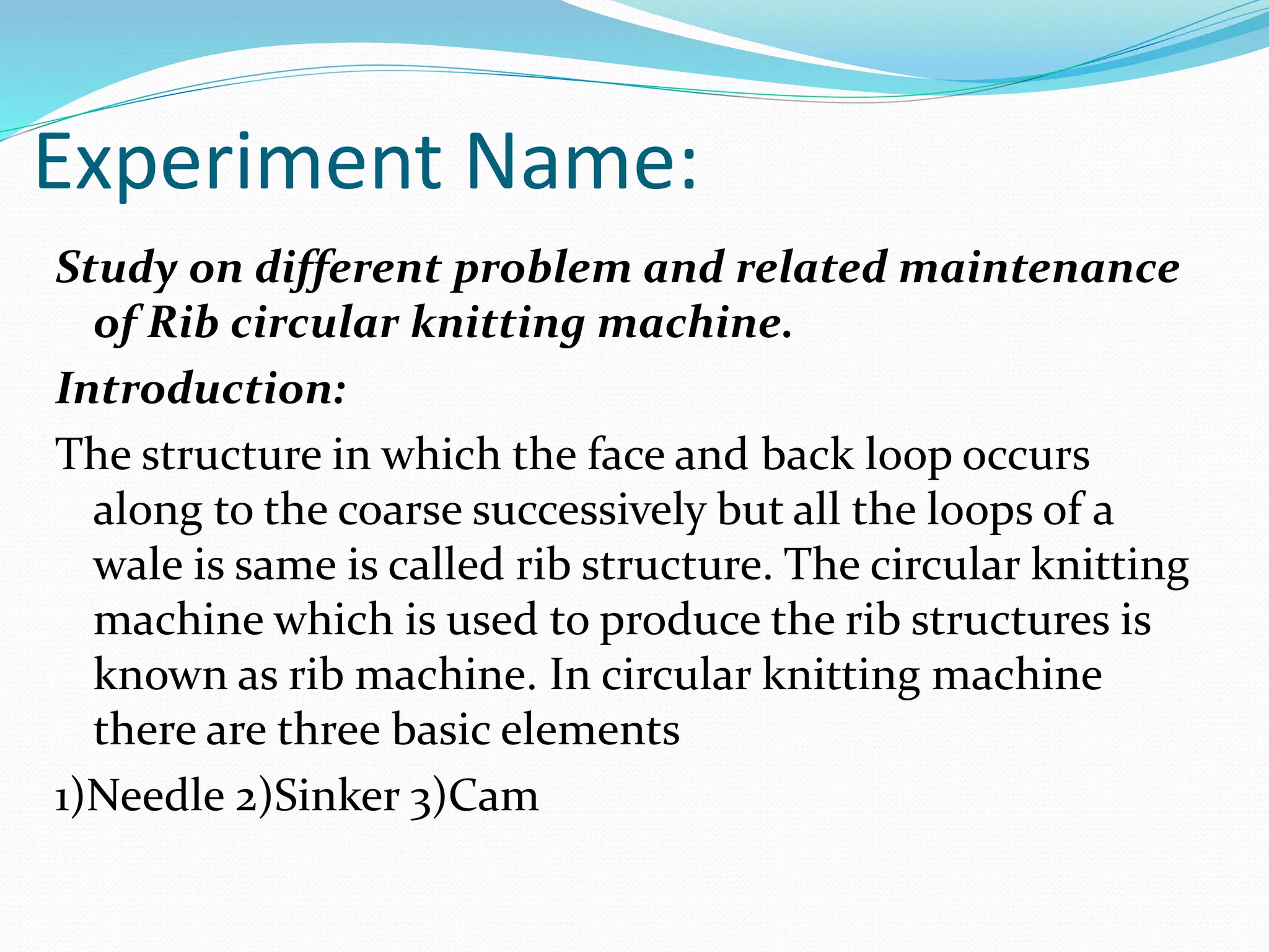 Rib circular knitting Machine | PPTX