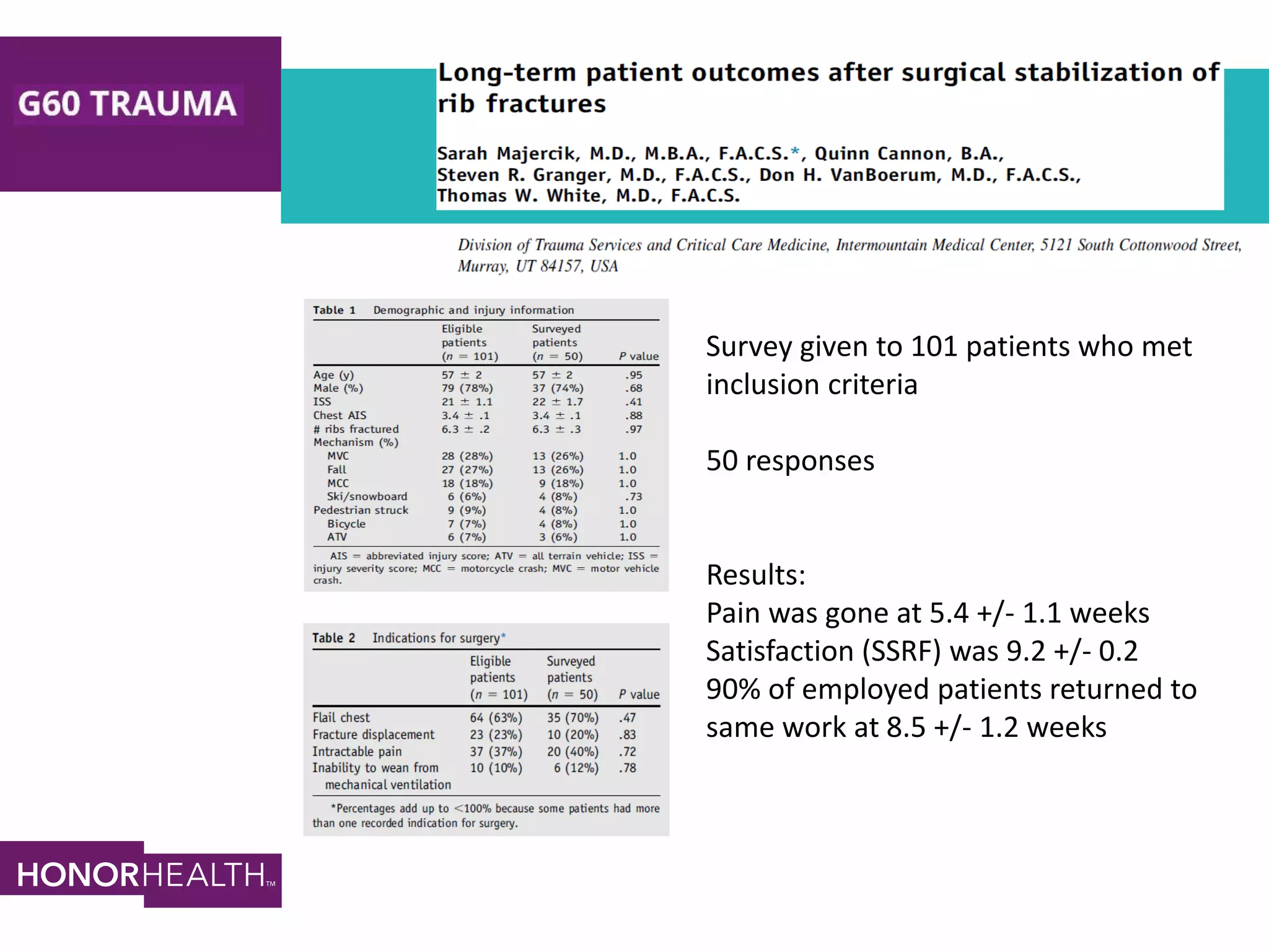 Rib Fractures in the Elderly (Dr. Francis Ali-Osman) | PDF