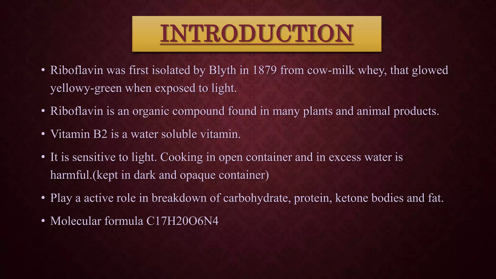 Riboflavin VITAMIN B2 | PPT