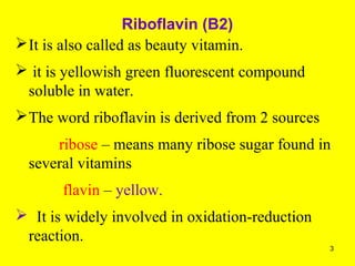 Riboflavin ( B2) MUHAMMAD MUSTANSAR | PPT