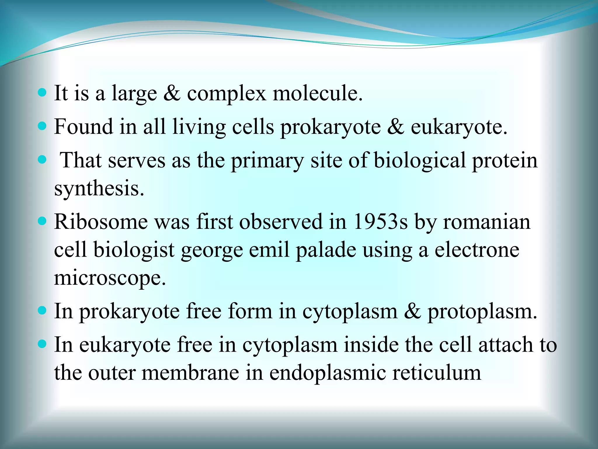 Ribosome in relation to cell growths & vision | PPTX