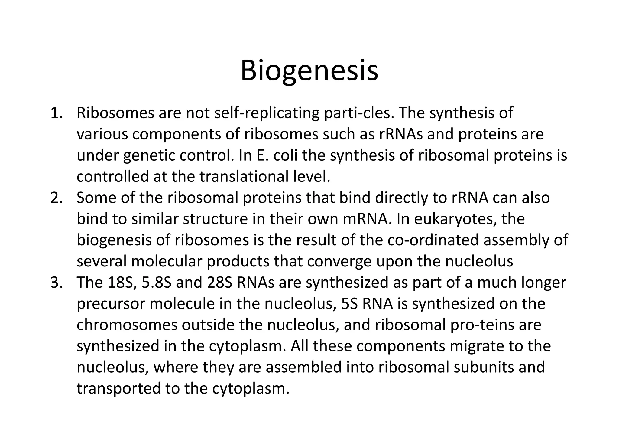 Ribosome Structure And Assembly Ppt