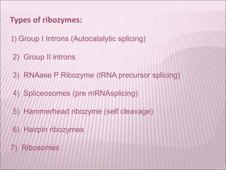 Ribozyme by KK Sahu sir | PPT