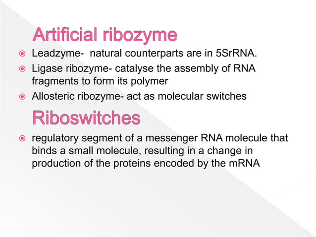Ribozyme | PPTX | Biological Sciences | Science