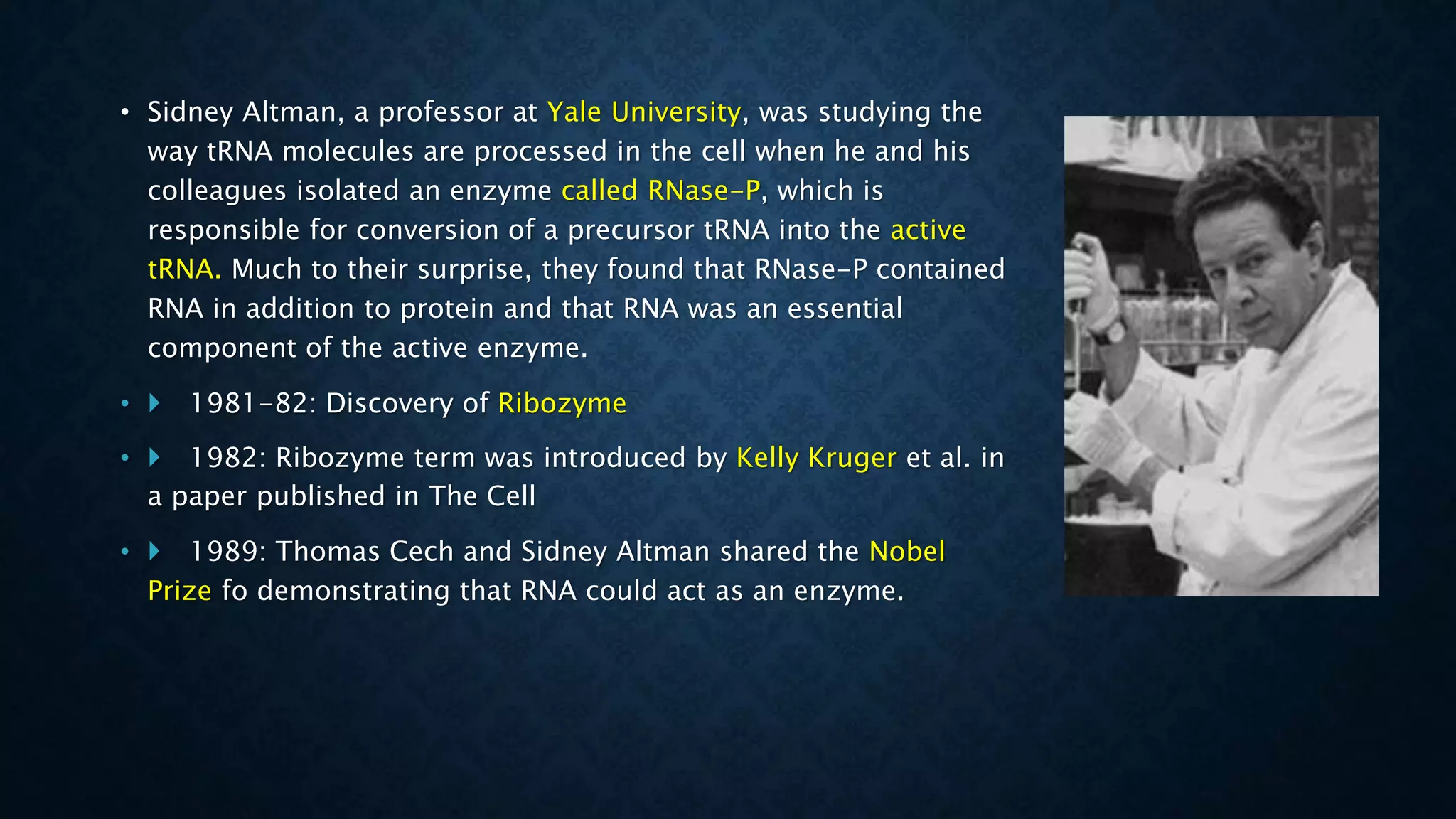 Ribozymes, types of ribozymes. | PPTX