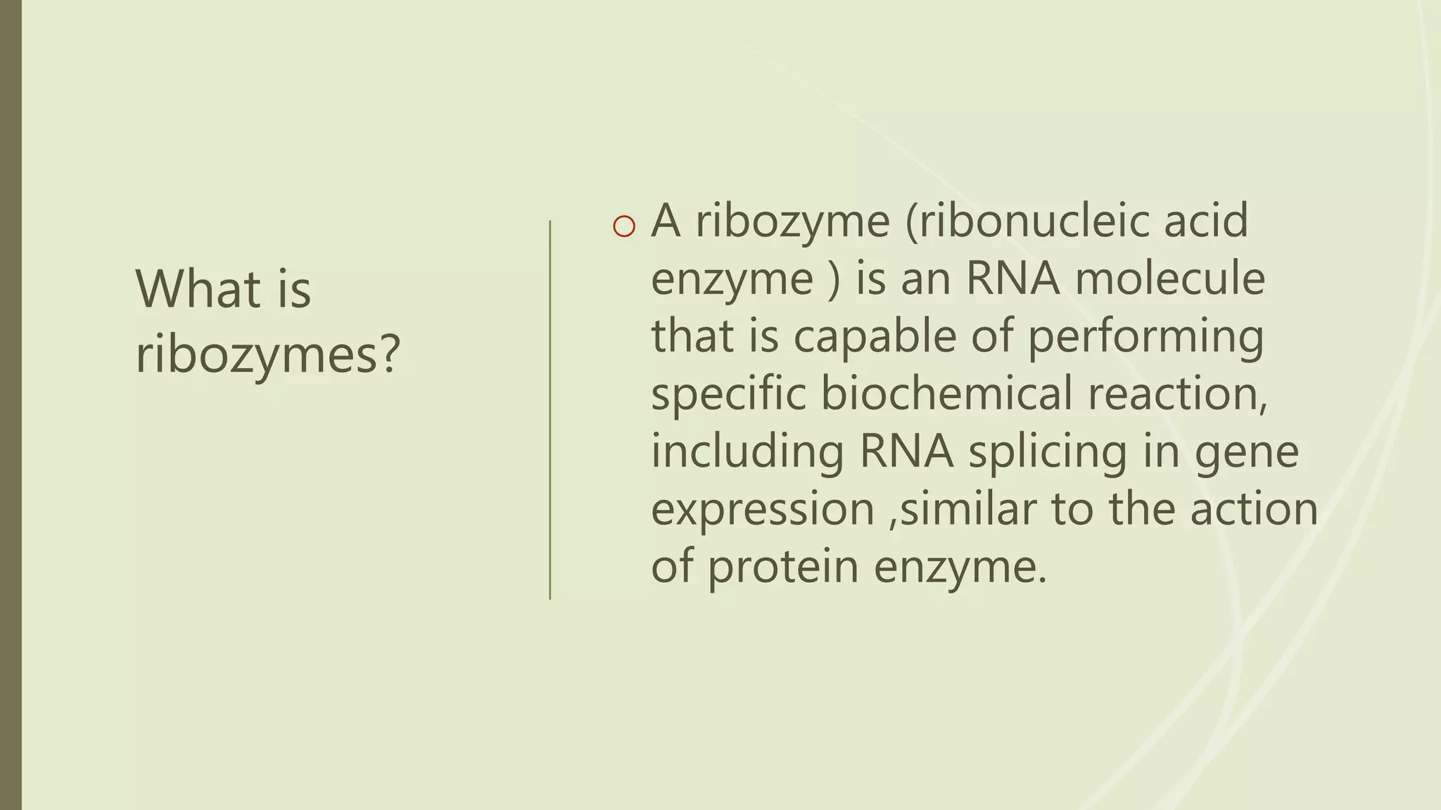 Ribozyme slide share | PPTX