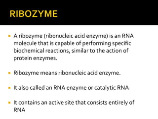 Ribozyme technology | PPTX