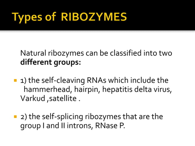 Ribozyme technology | PPTX | Chemistry | Science