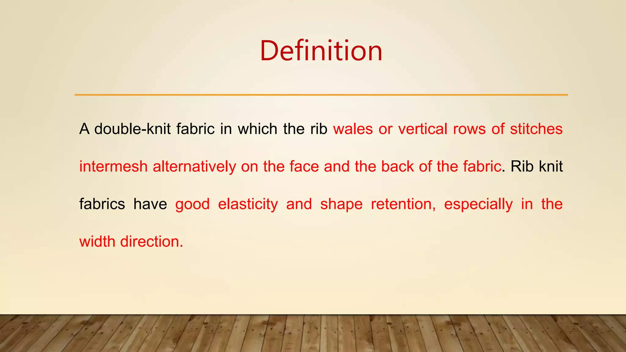 KNITTING - Rib structure | PPTX