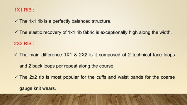 KNITTING - Rib structure | PPTX