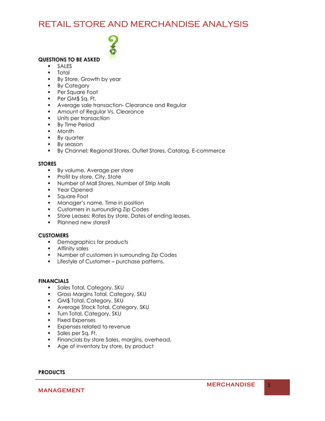 Ric Anderson Merchandising Processes | PDF