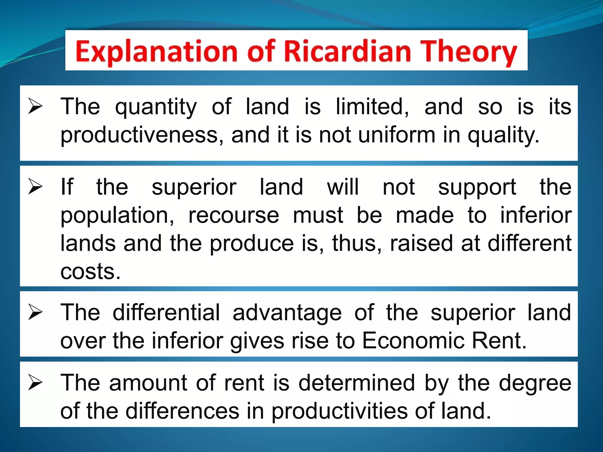 Ricardian Theory of Rent | PPTX
