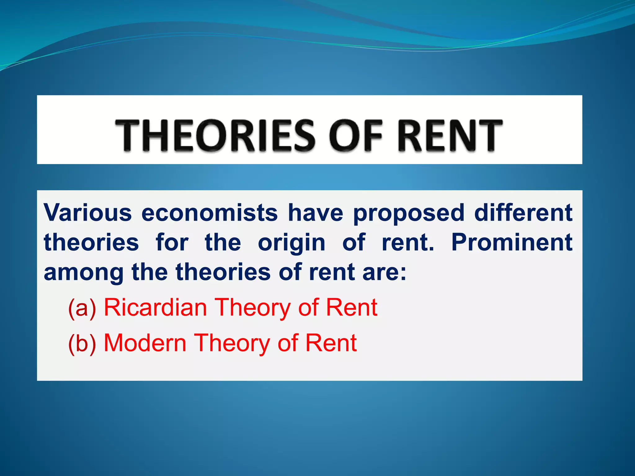 Ricardian Theory of Rent | PPTX