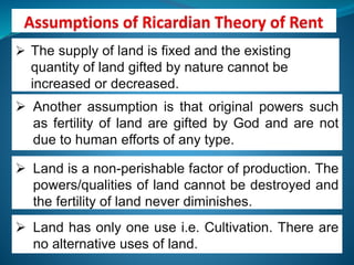Ricardian Theory of Rent | PPTX