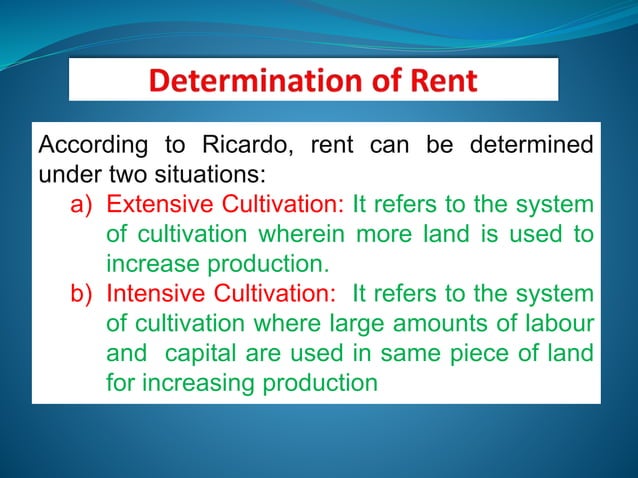 Ricardian Theory of Rent