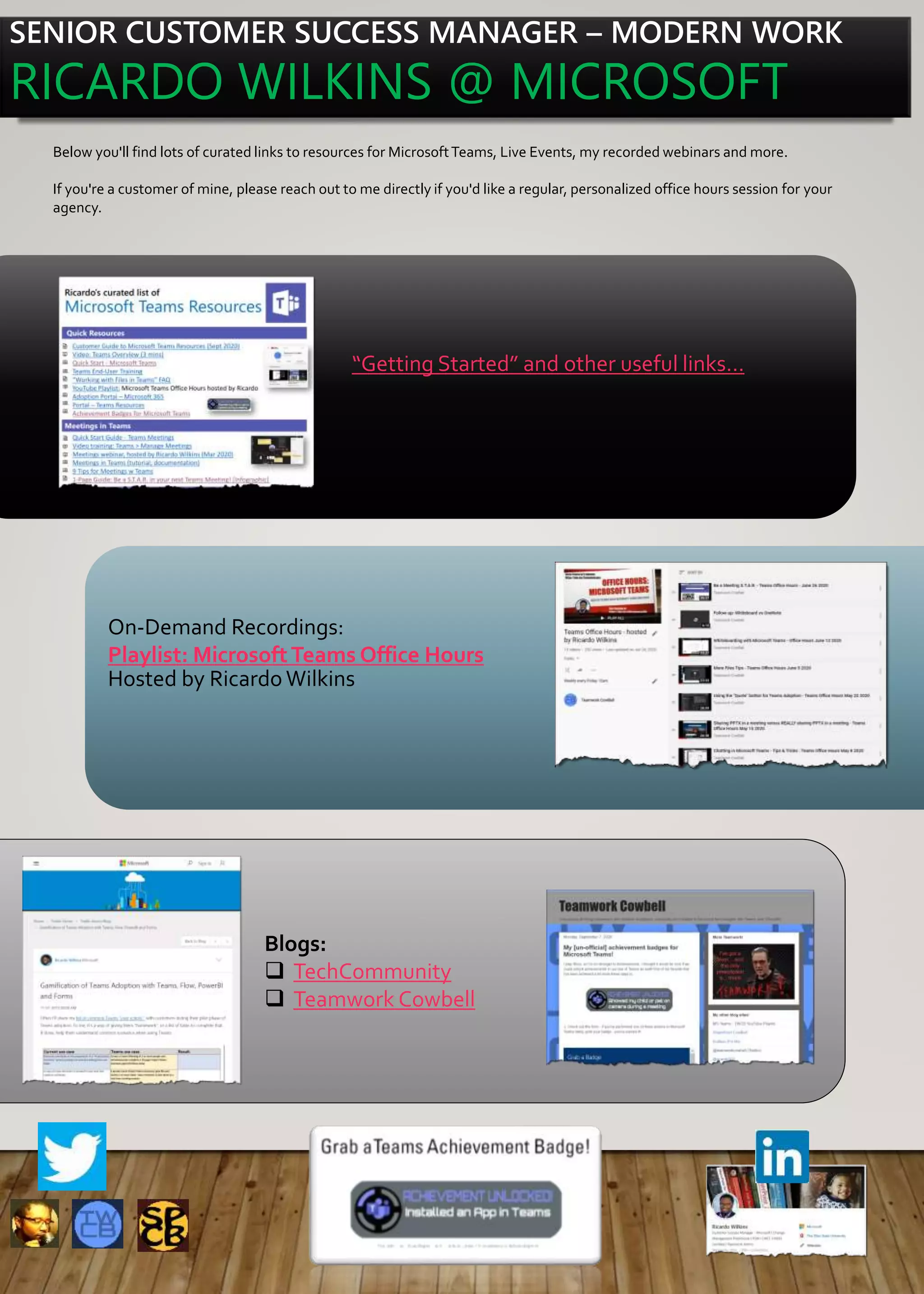 Ricardo Wilkins - Modern Work CSM @ Microsoft | PDF