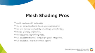 Replacing the geometry pipeline with mesh shaders | PDF