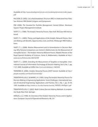 Using the Analytic Hierarchy Process (AHP) to Select and Prioritize Projects in a Portfolio | PDF