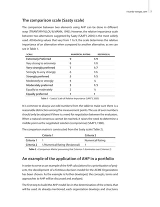 Using the Analytic Hierarchy Process (AHP) to Select and Prioritize Projects in a Portfolio | PDF